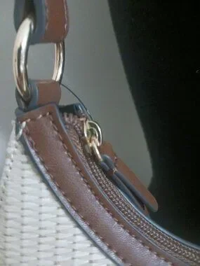 Tommy Hilfiger | Bags | Tommy Hilfiger Cream Woven Shoulder Bag With ...